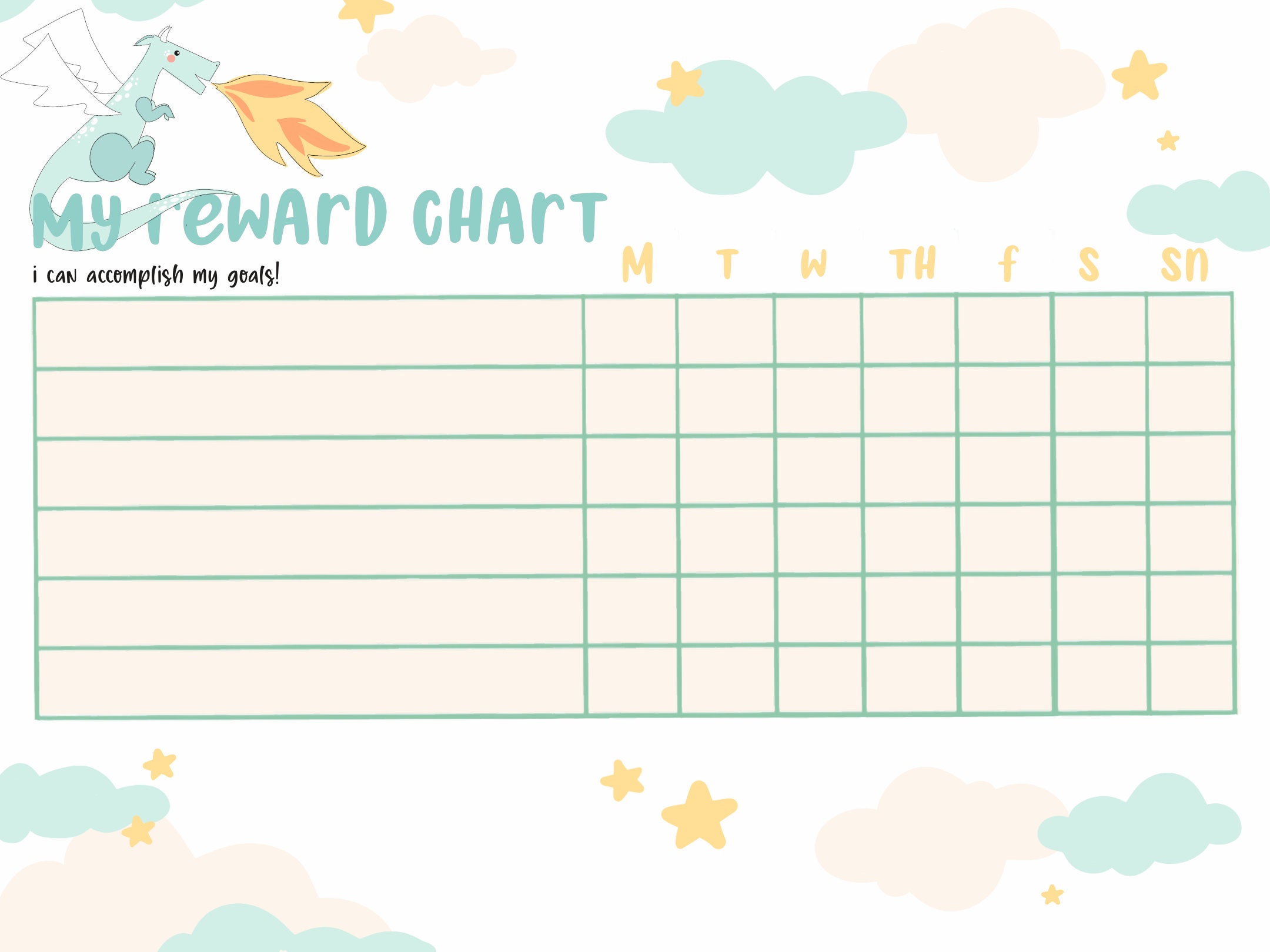 My Reward Chart for Kids, Reward Chart,daily Weekly Routine ...