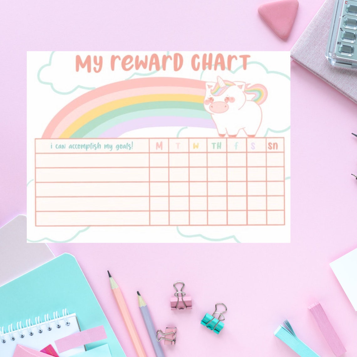Reward Chart for Kids, Reward Chart, Daily Weekly Routine ...