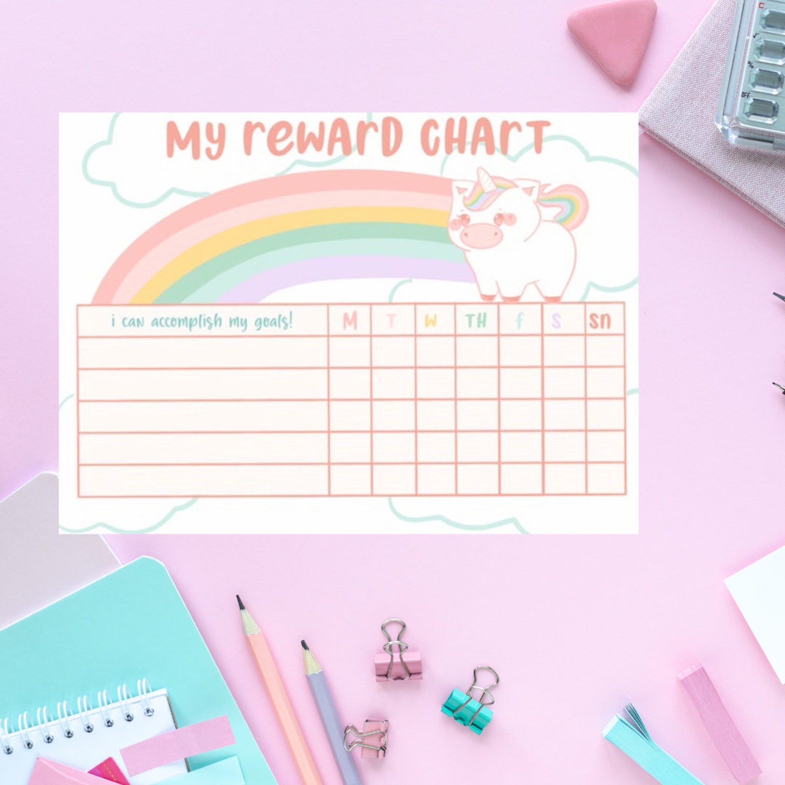 Reward Chart for Kids, Reward Chart, Daily Weekly Routine ...