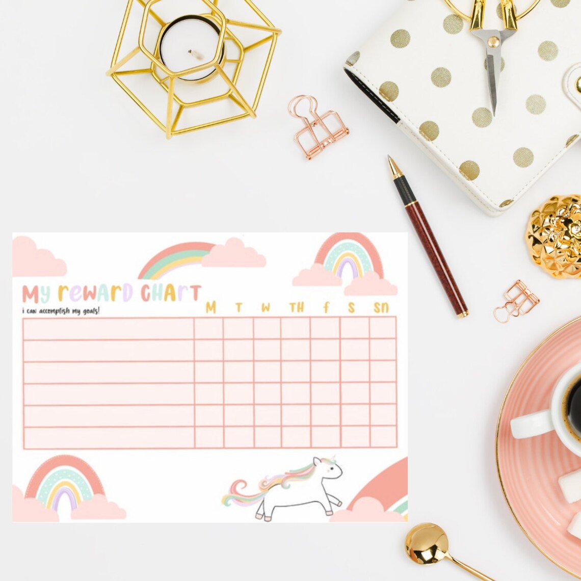 Reward Chart for Kids, Reward Chart, Daily Weekly Routine ...