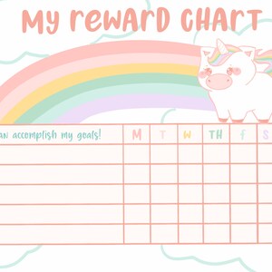 Reward Chart for Kids, Reward Chart, Daily Weekly Routine ...