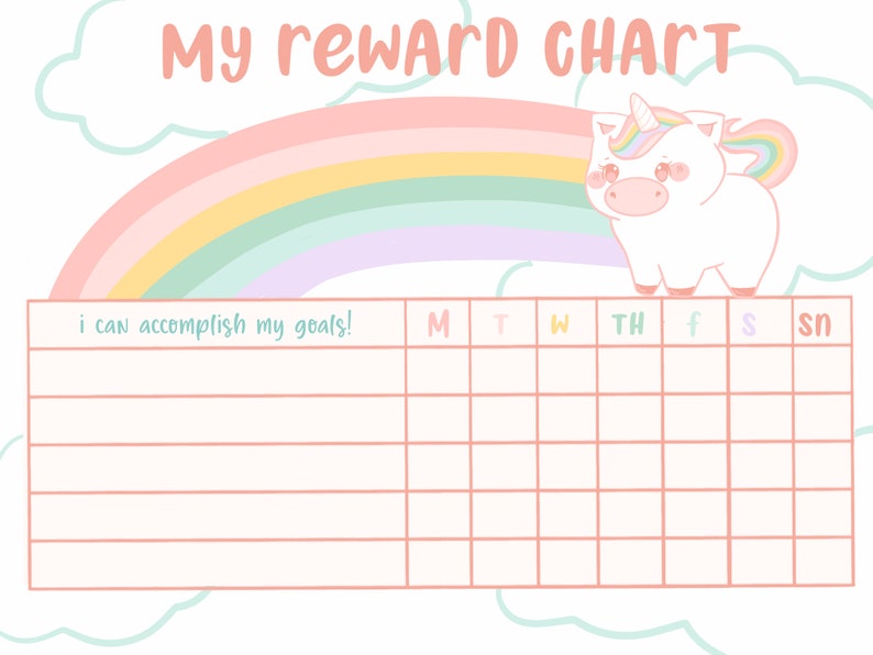 Reward Chart for Kids, Reward Chart, Daily Weekly Routine ...
