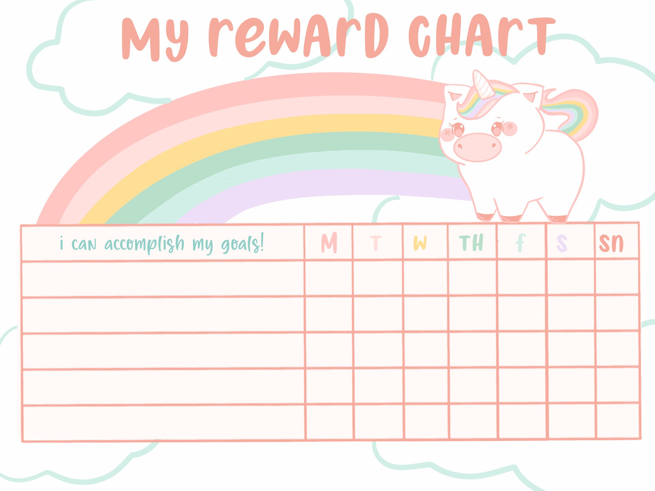 Reward Chart for Kids, Reward Chart, Daily Weekly Routine ...