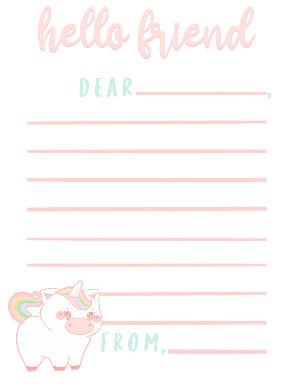 Printable Stationary, Kids Stationary Set, Hello Friend, to Do List ...