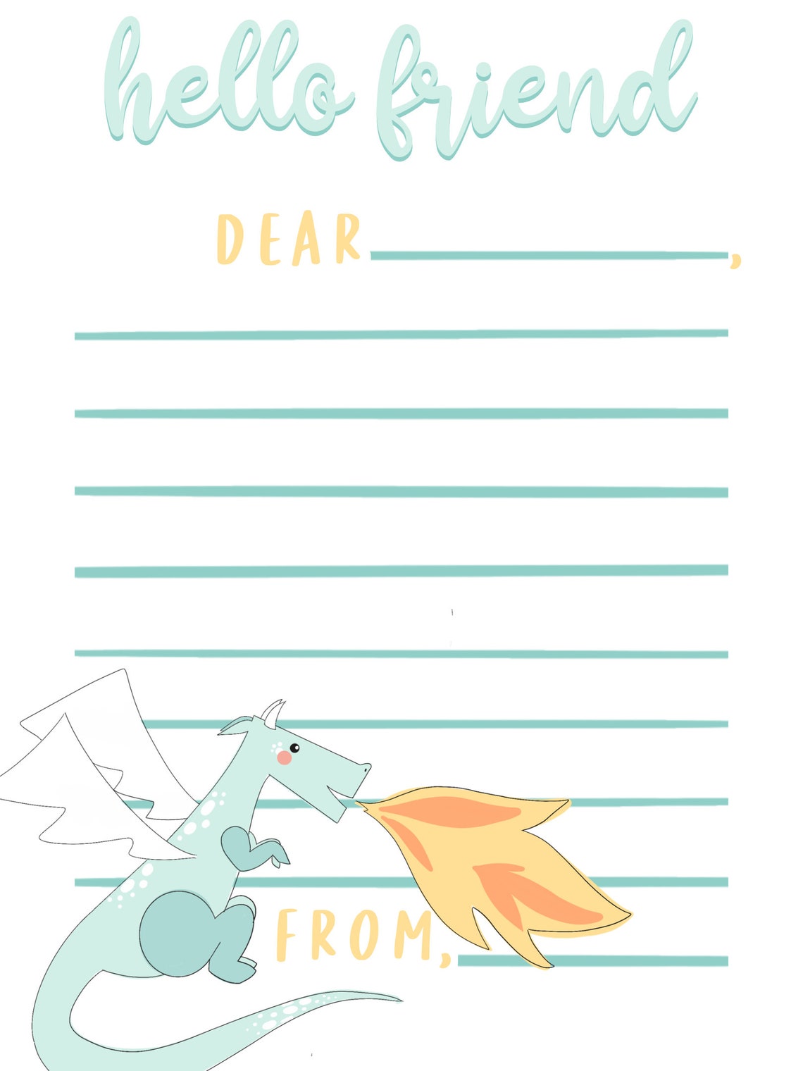 Printable Stationary, Kids Stationary Set, Hello Friend, to Do List ...