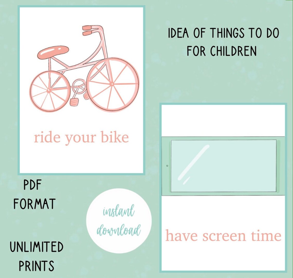Ideas of Things to Do Cards for Kids Set of 16 Printable - Etsy