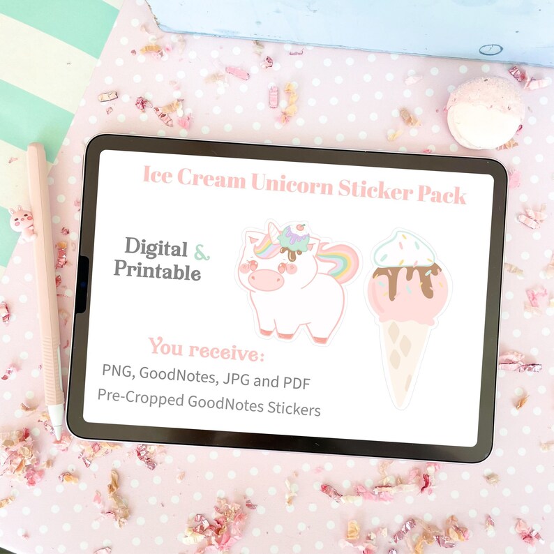 Rainbow Unicorn Planner Clipart Stickers Unicorn Pre-cropped - Etsy