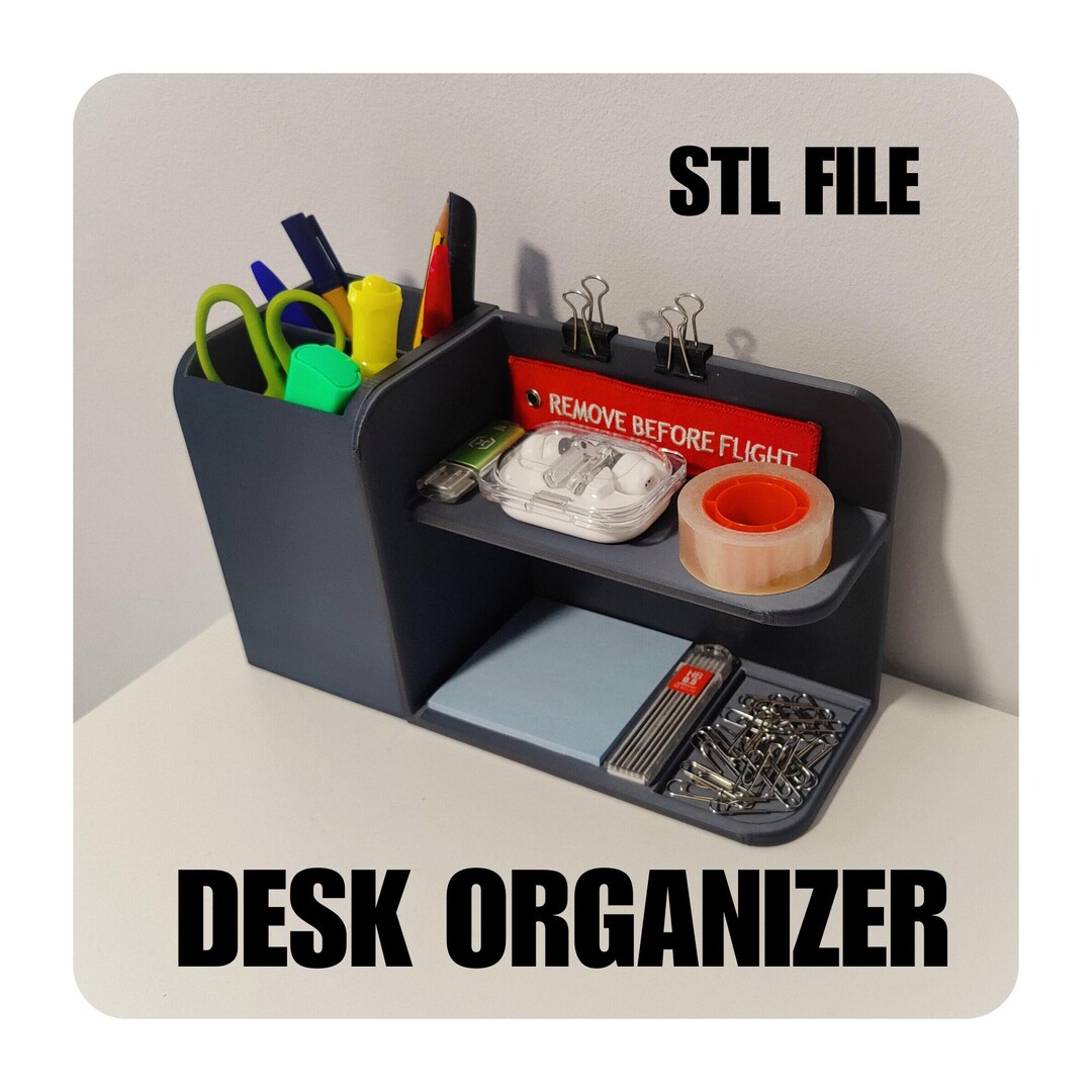 Desk Organizer STL File | Modular Desktop Organizer for 3D Printing ...