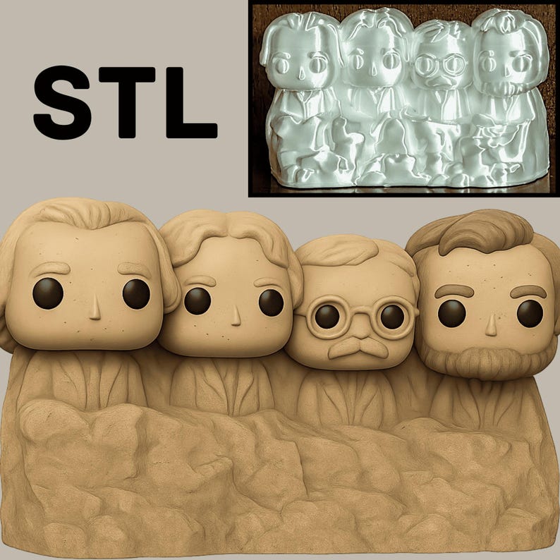 Mount Rushmore STL File | 3D Modell Cartoon | Collectible Miniature ...