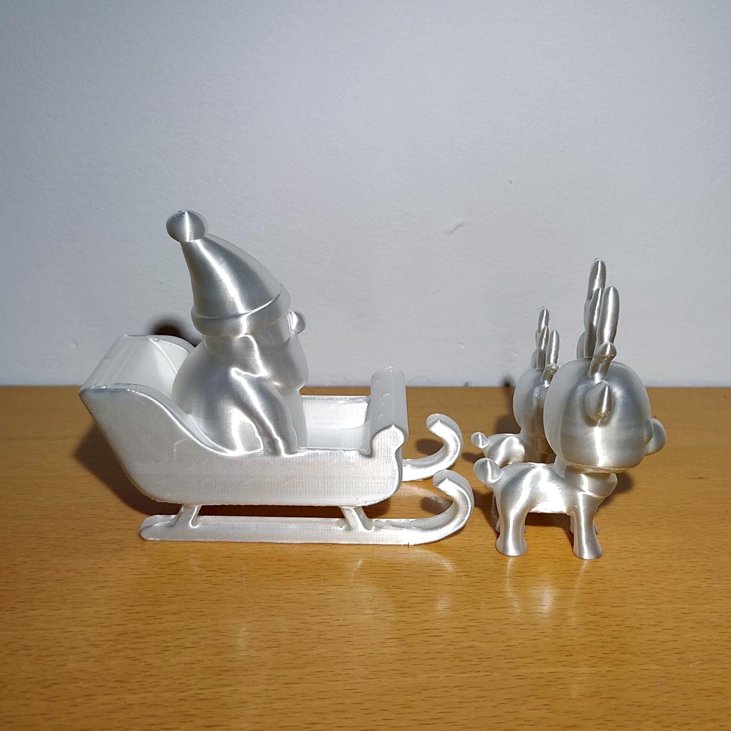 Santa Claus STL | Minimalist Santa Sleigh With Reindeer 3D Model | STL ...