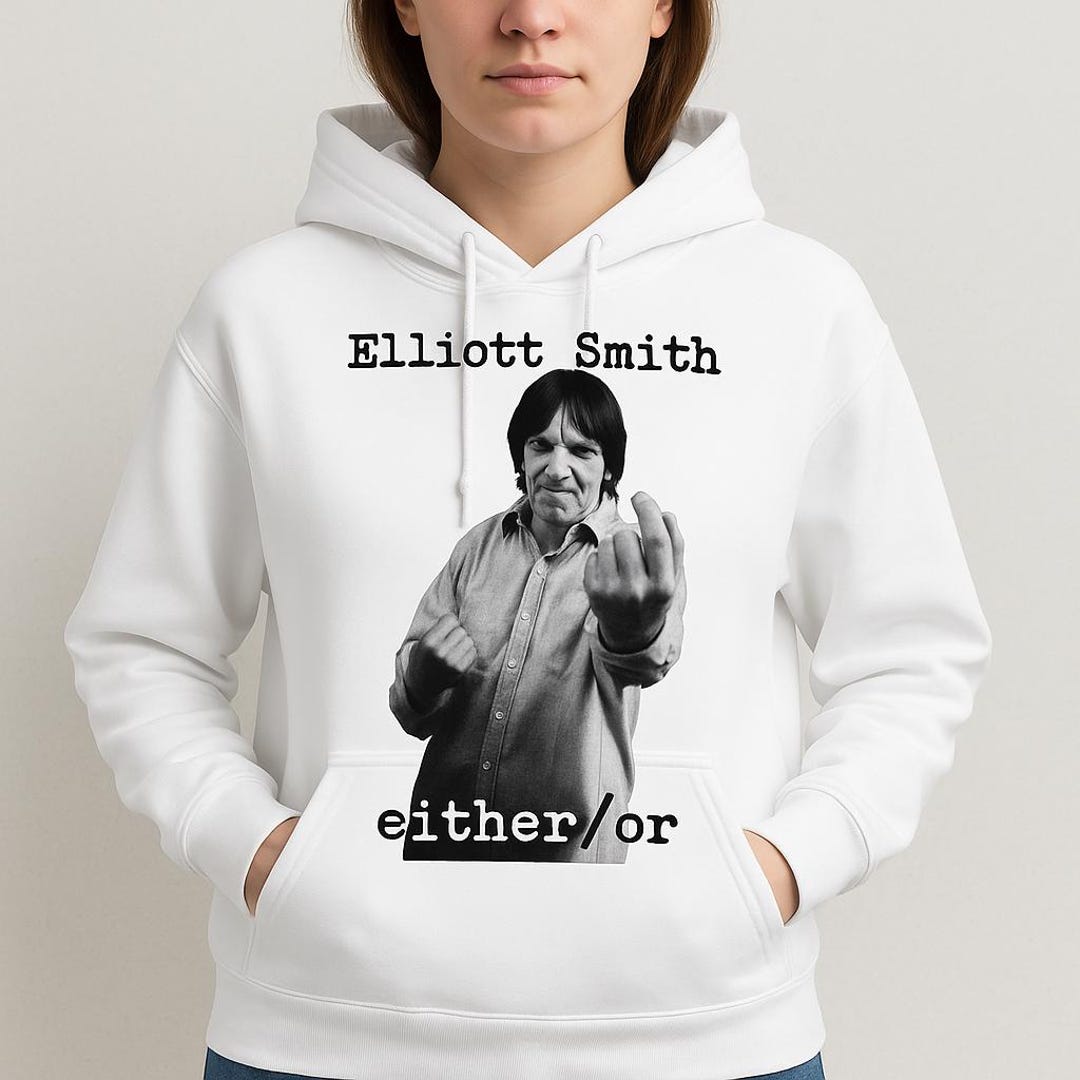 Elliott Smith Either or Hoodie – Fan-made Indie Folk Merch | 90s Singer ...