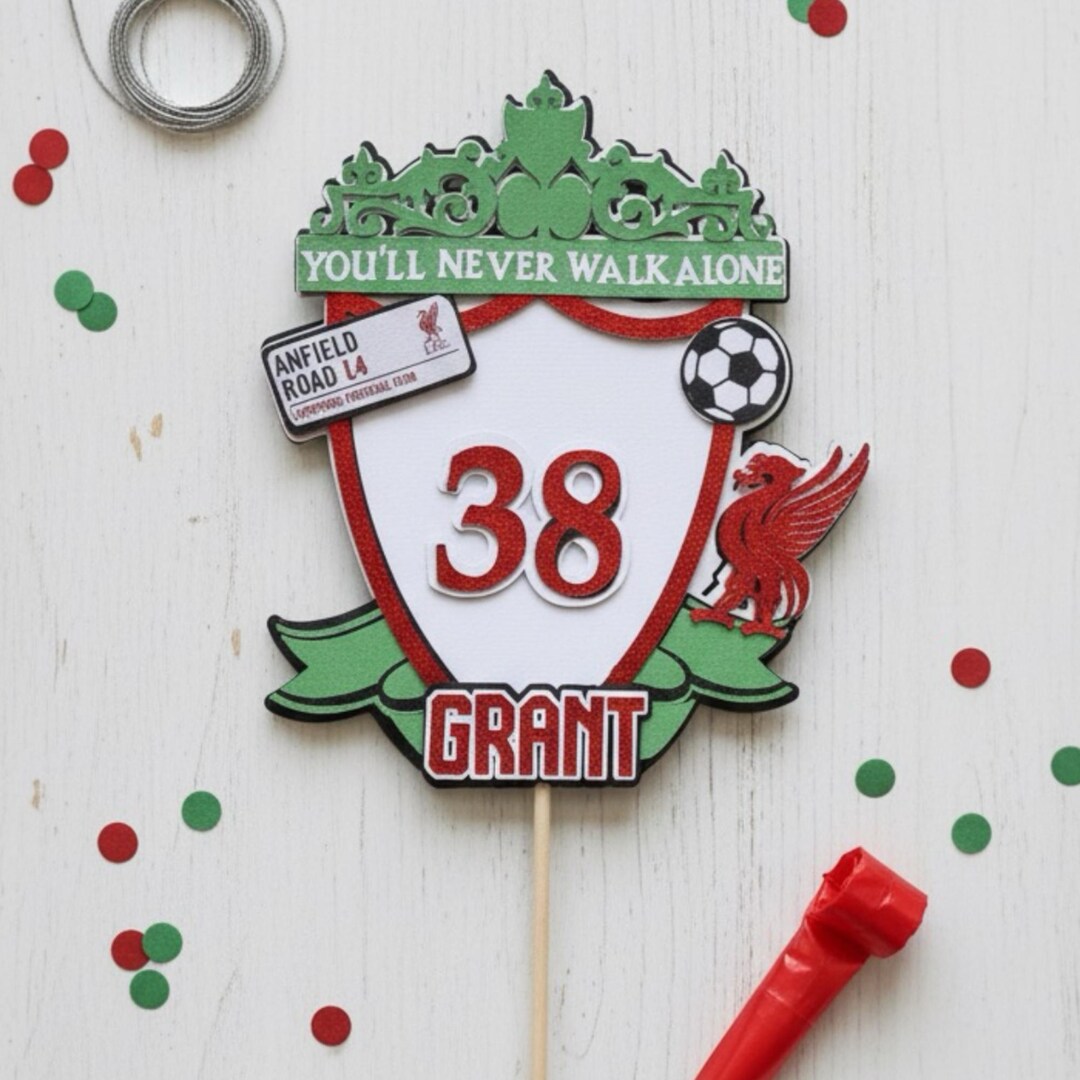 Personalised Football Liverpool FC Cake Topper: Handmade Personalized ...
