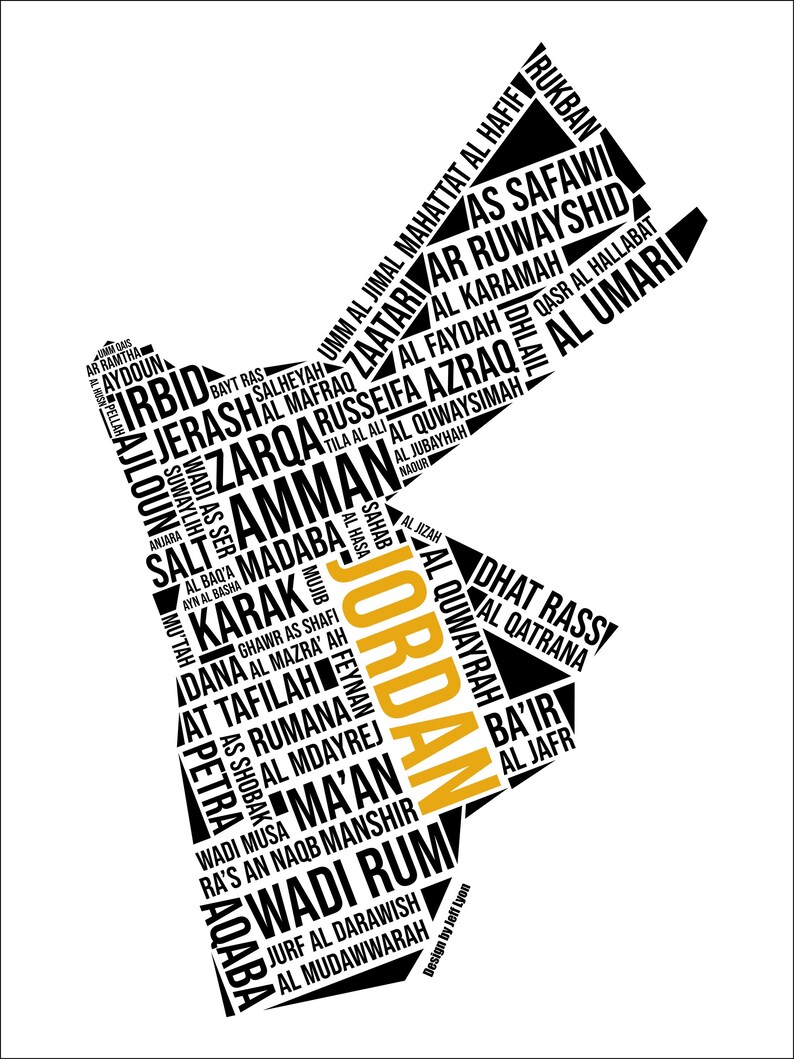 Map of Jordan/typography/digital File - Etsy