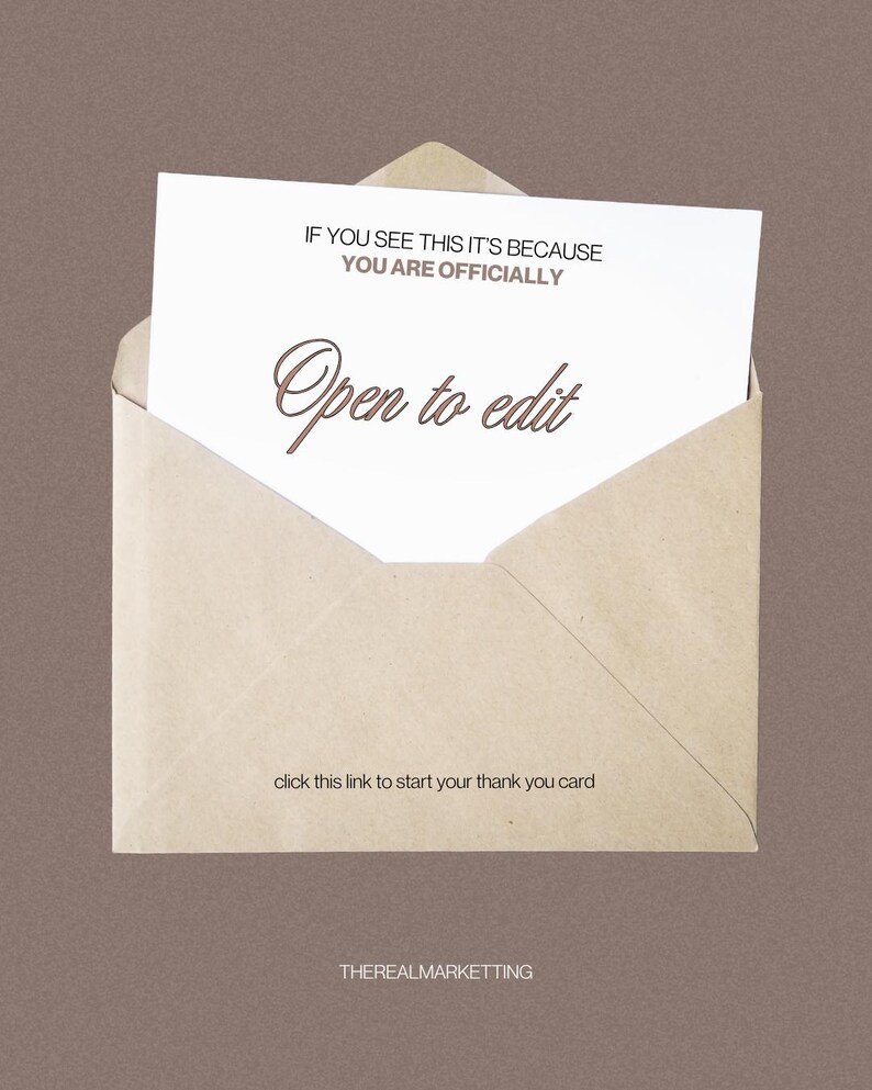 Editable Thank You Card Template: Small Business Insert (digital ...