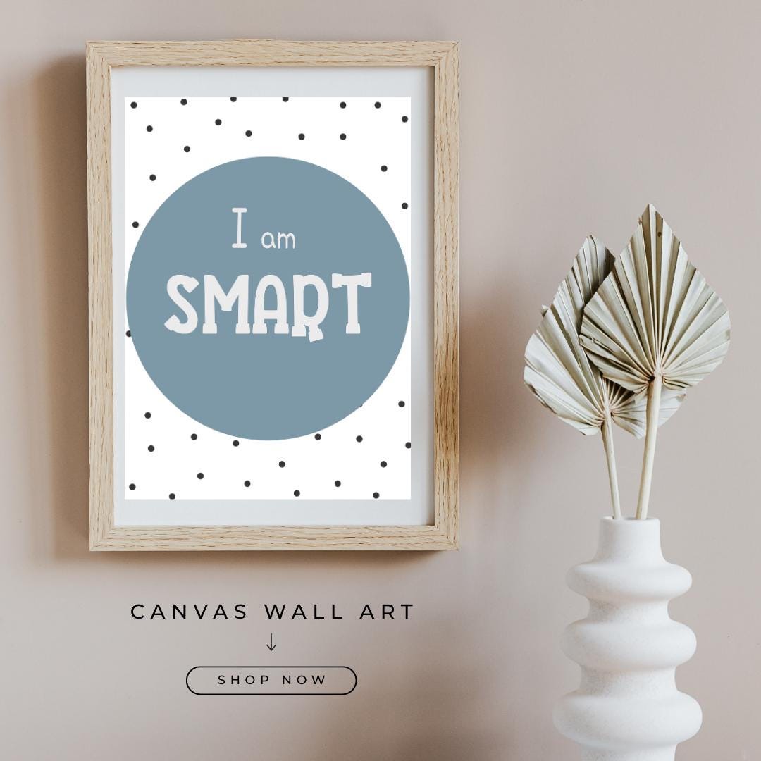 I'm Smart Daily Affirmation Poster, Kids Motivational Wall Art, Set of ...