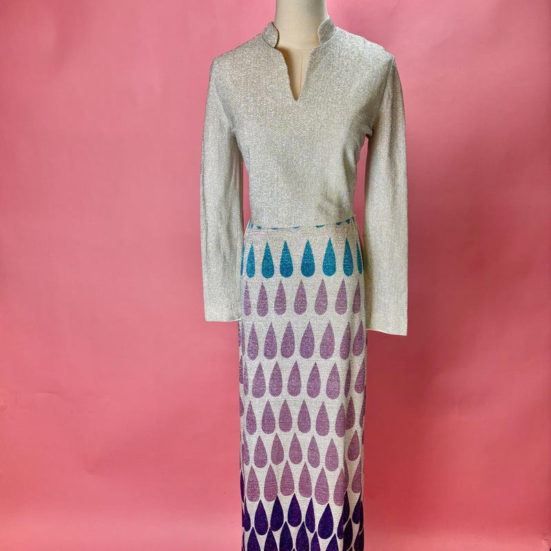 Vintage Lurex Gown 70s - Etsy