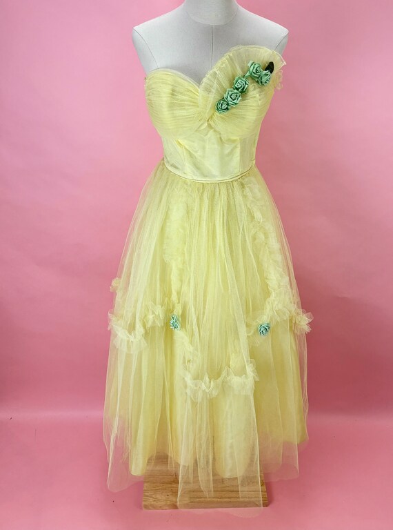 1950’s Yellow Tulle Prom Dress - Gem