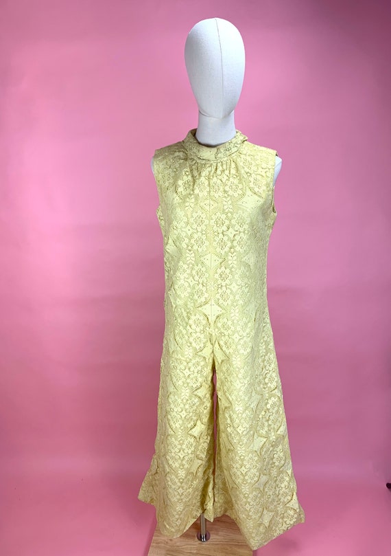 1960s Yellow Lace Jumpsuit Gem