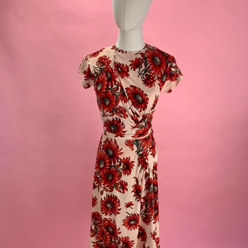 1940s Jersey Rayon Dress - Etsy