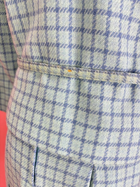 1960’s Matching Blue Wool Plaid Suit 3 Piece - Gem