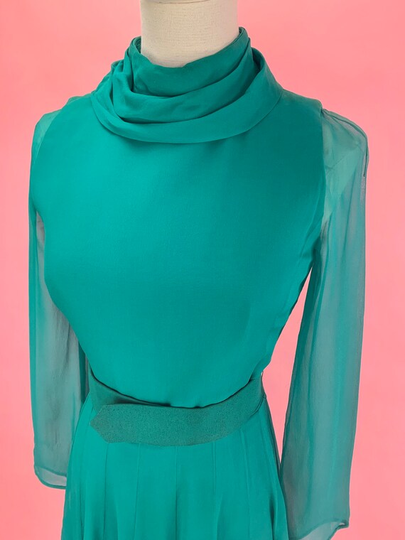 1960’s Chiffon Emerald Green Jean Louis Dress - Gem