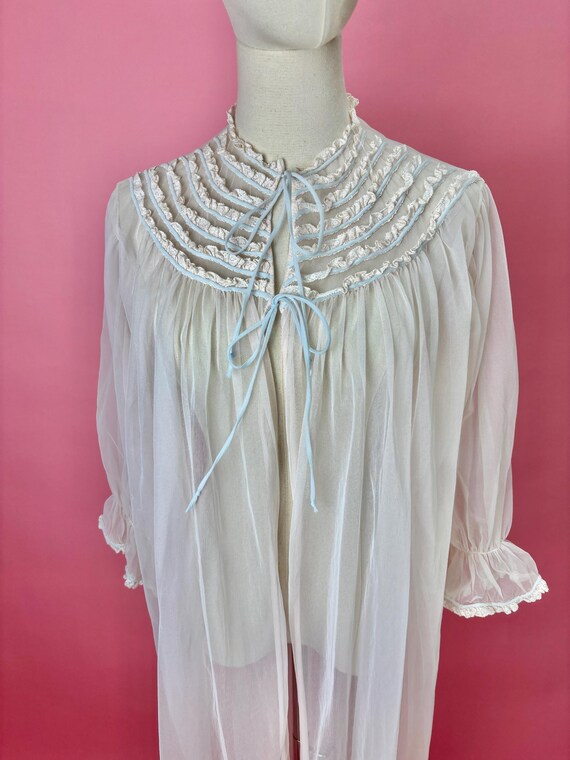 1950’s Ruffle Sheer Robe Nightie - Gem