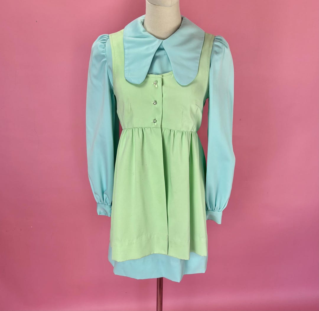 1960’s Pastel Pinafore Dress Mod Set Two Piece - Etsy