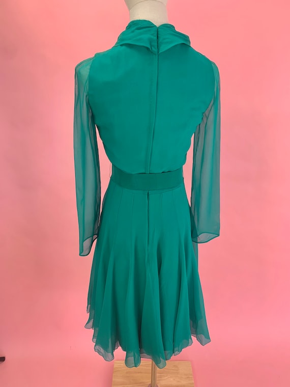 1960’s Chiffon Emerald Green Jean Louis Dress - Gem