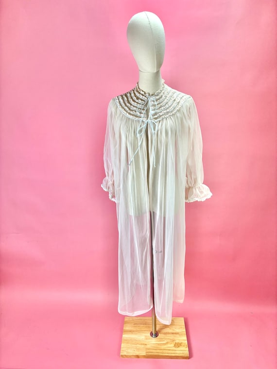 1950’s Ruffle Sheer Robe Nightie - Gem