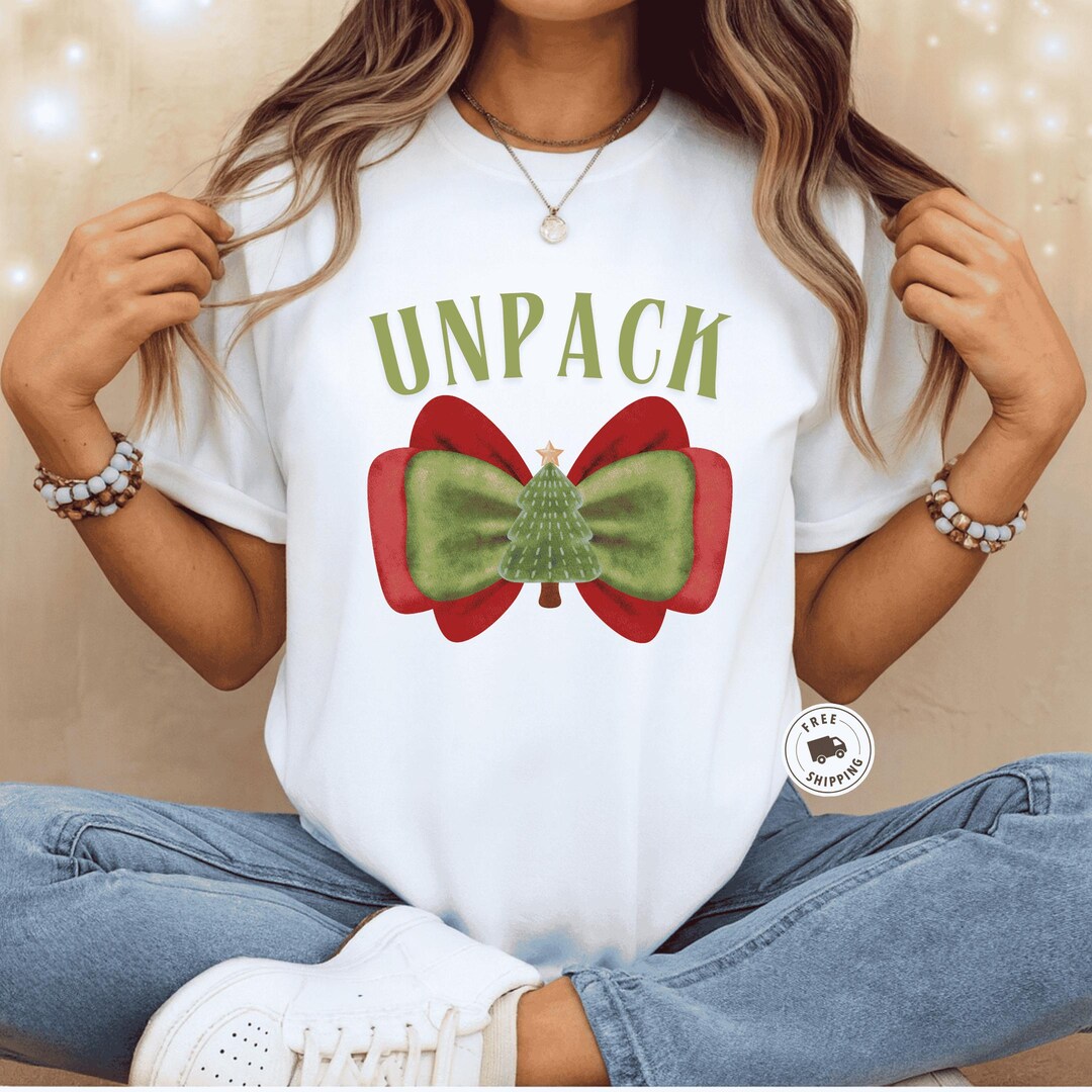 Unwrap Fun With Our Christmas Tree Bow Shirt - Original for Festive ...