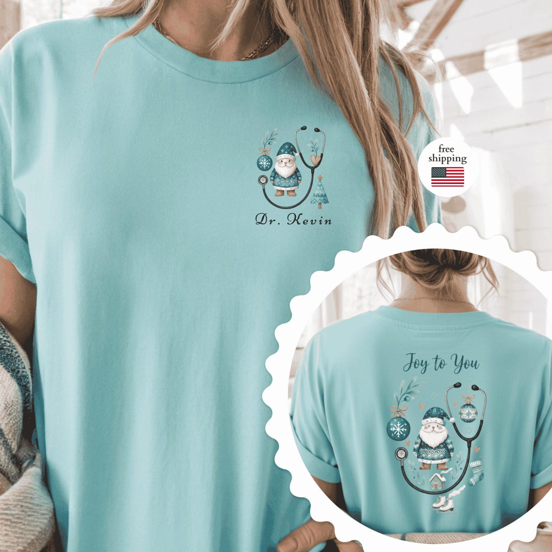Cheerful Holiday Scrubs: Santa Claus With Stethoscope - Ideal Present ...