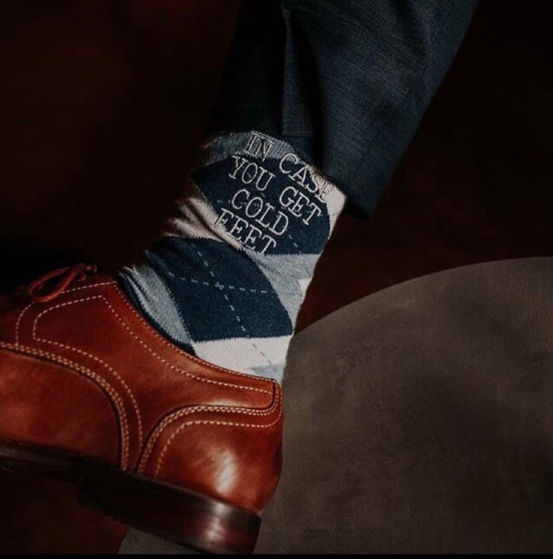Monogrammed Argyle Dress Socks: Navy & Light Blue, Embroidered Groom ...