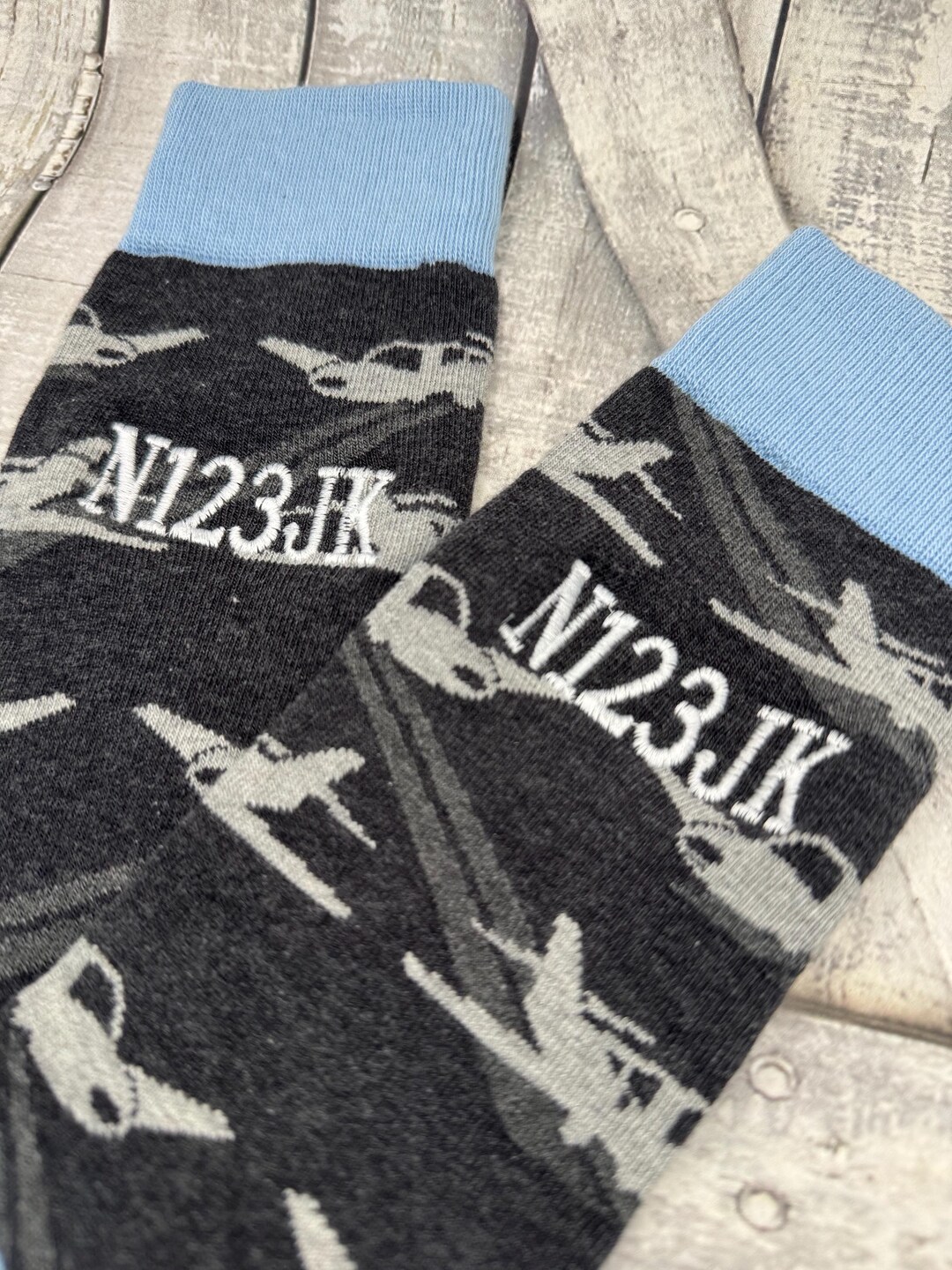 Embroidered Airplane Pilot Socks: Custom Jet Gift - Etsy