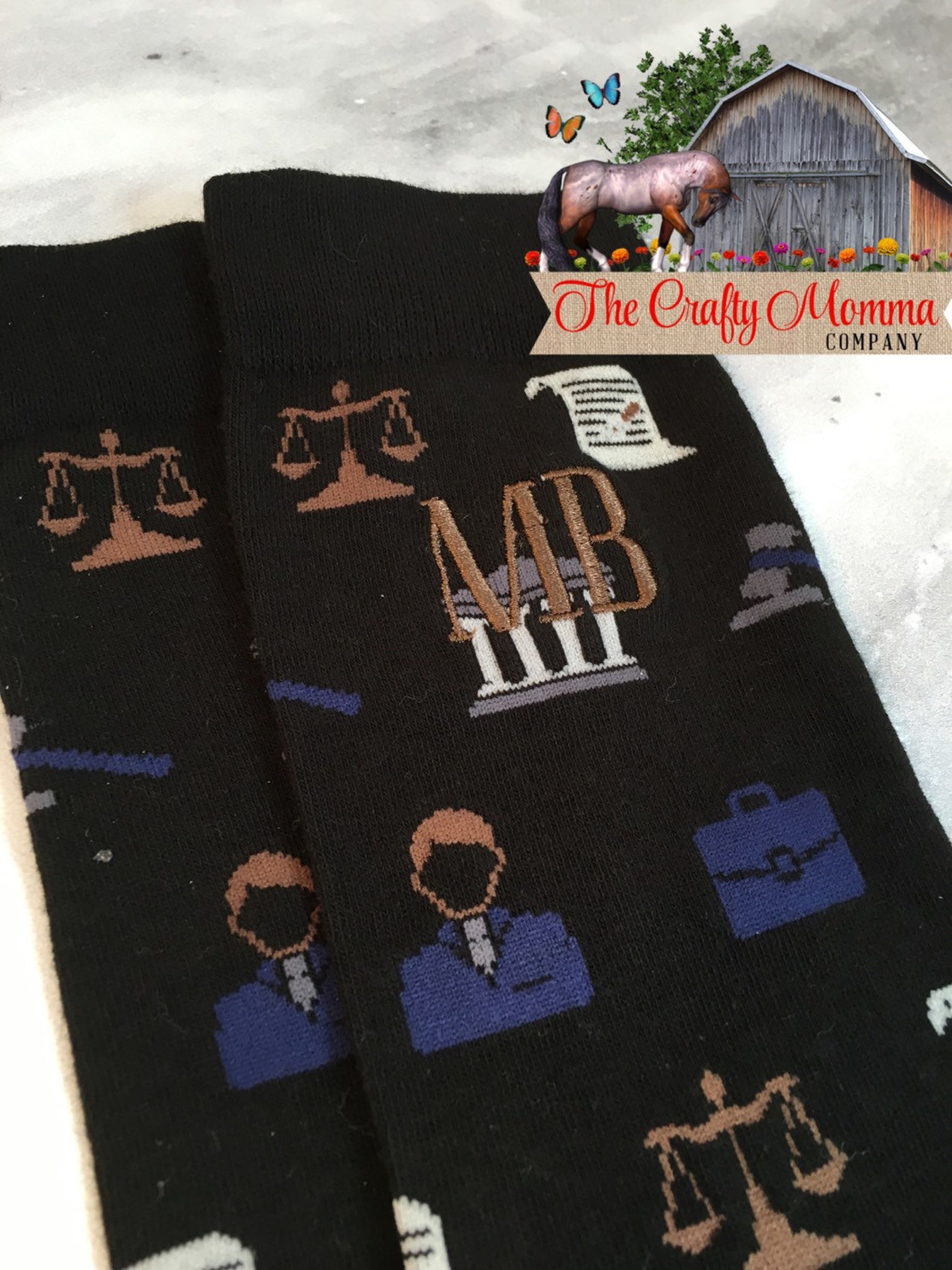 Lawyer Socks Mens Monogram Socks Law School Graduation | Etsy