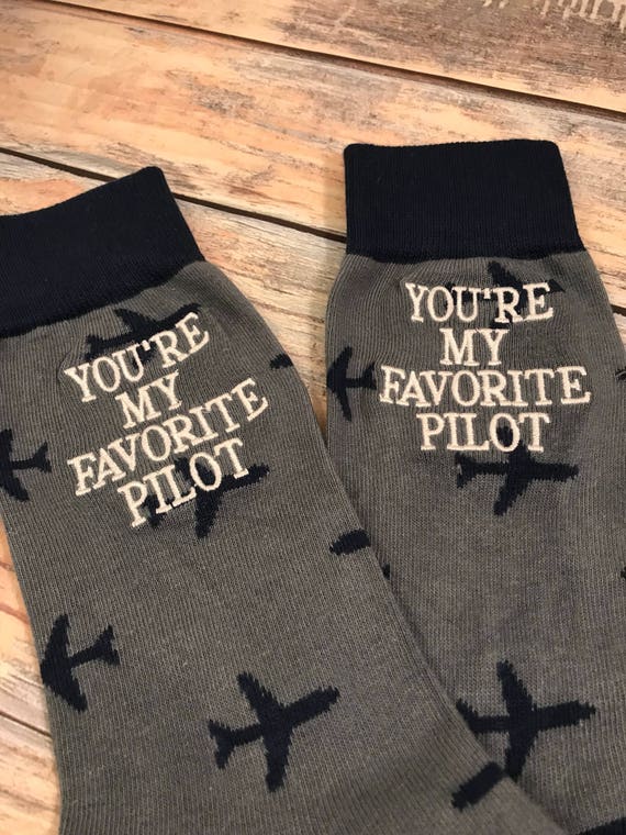 Plane Socks Mens Monogrammed Socks Airplane Pilot Socks | Etsy