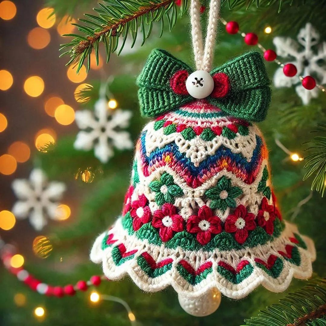 Crochet Christmas Bell Ornament Pattern | Elegant Holiday Decoration ...