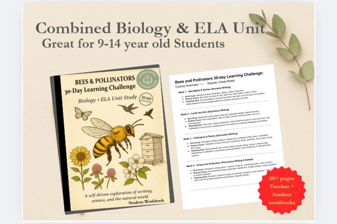 Bee and Pollinator Unit Study | Homeschool Science and Writing ...