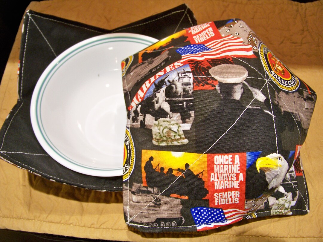 Marine Corp Bowl Cozy, Marines Bowl Cozy, Microwave Bowl Cozy, Semper ...