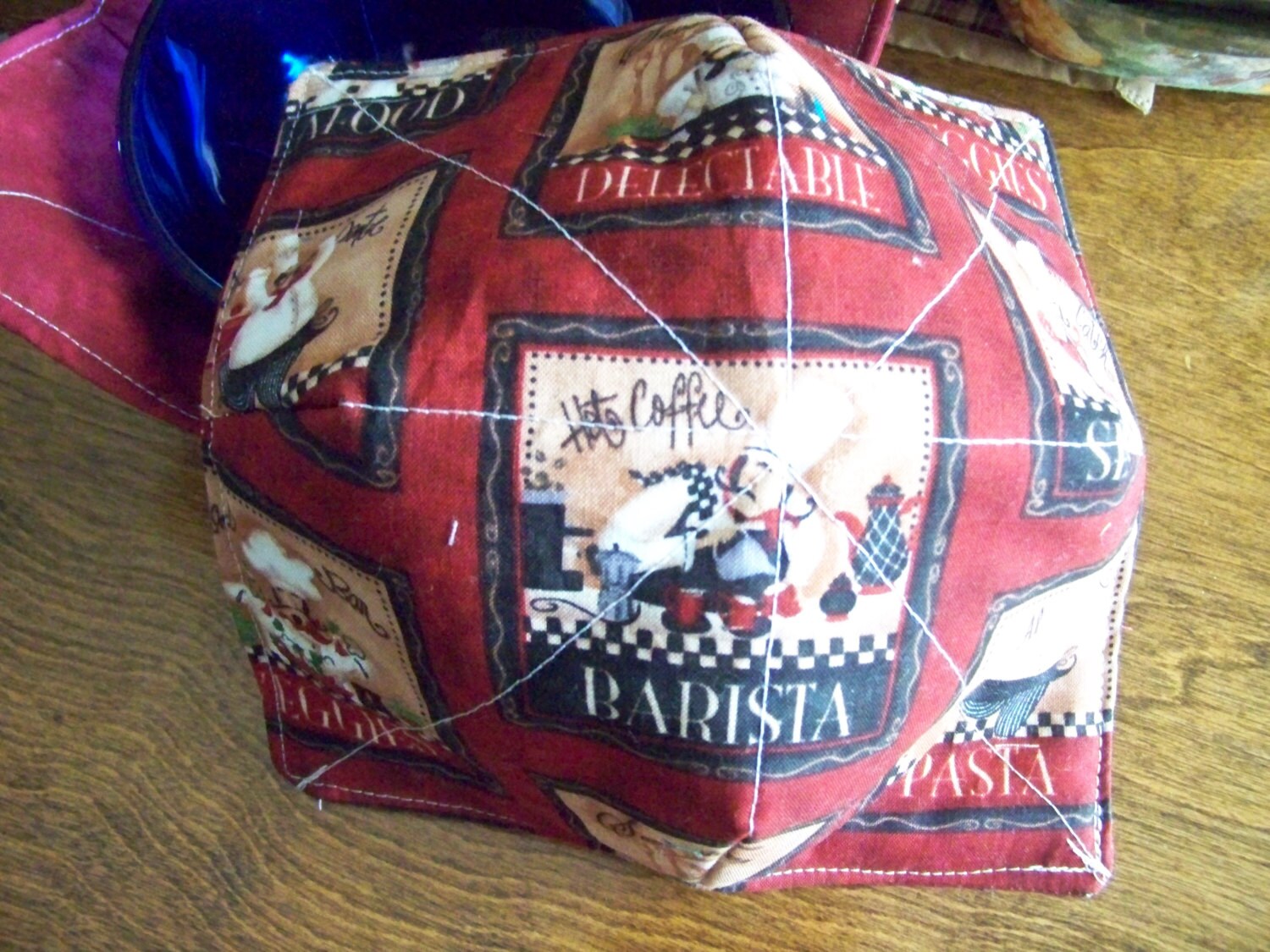 Microwave Bowl Cozy Red Chef Bowl Cozy Bowl Cozy Reversible | Etsy