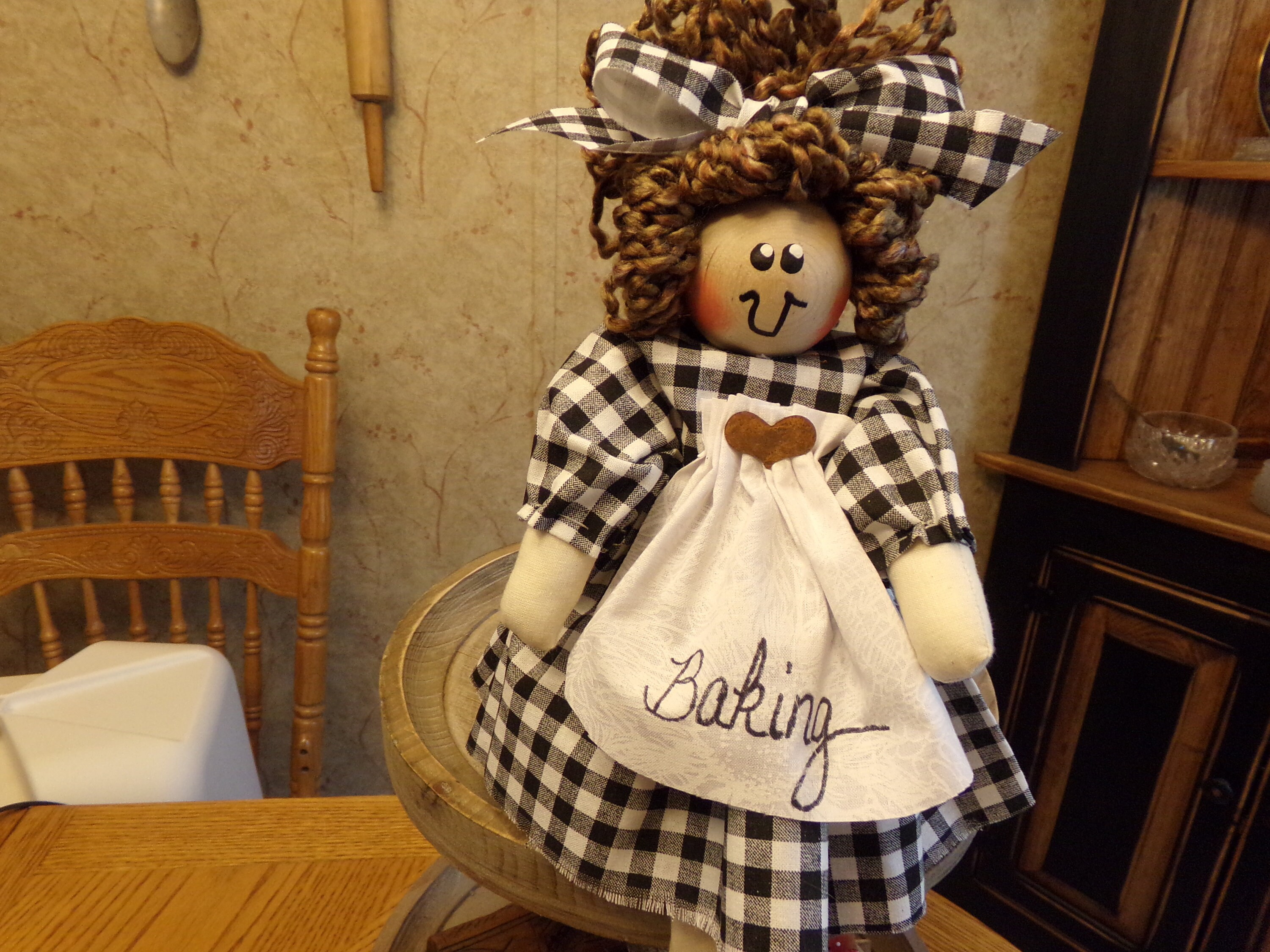 Black and White Buffalo Check Doll Inspirational Shelf Sitter - Etsy