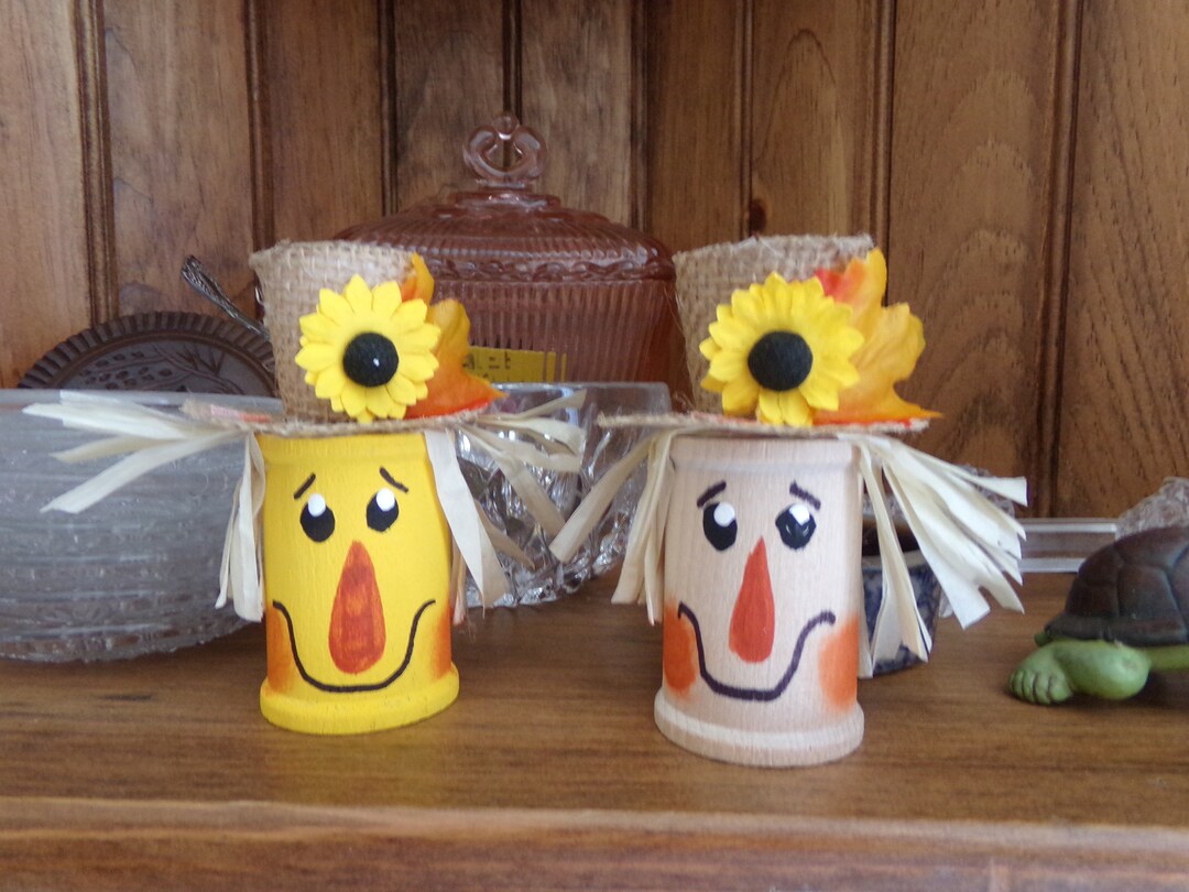 Scarecrow Spool, Fall Tiered Tray, Tiered Tray Scarecrow, Scarecrow ...