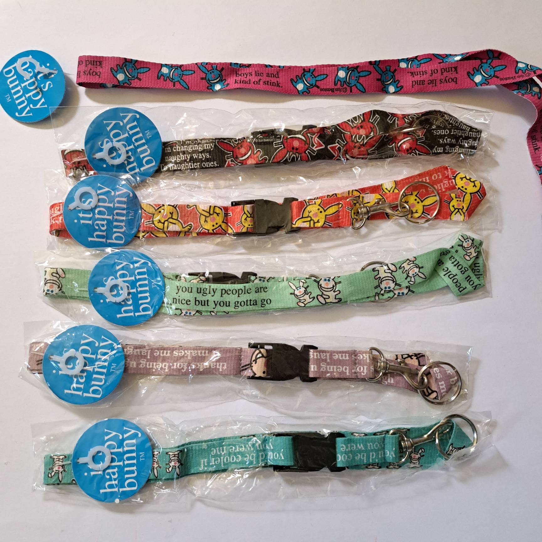 It's Happy Bunny Y2K Lanyard Rare Deadstock - Etsy