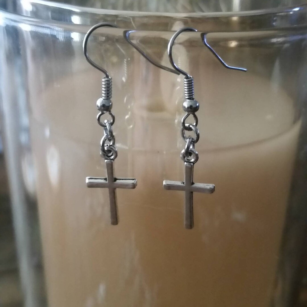 Small Cross, Dagger,sword, Cobweb, Witch Earrings - Etsy