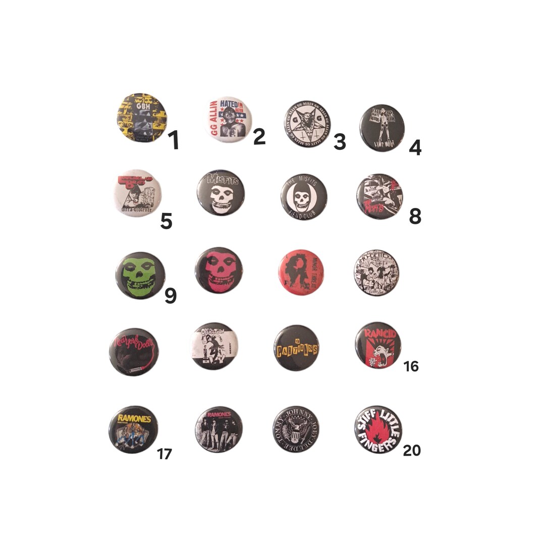 Punk Pins (C) 1 Inch/ 25mm - Etsy