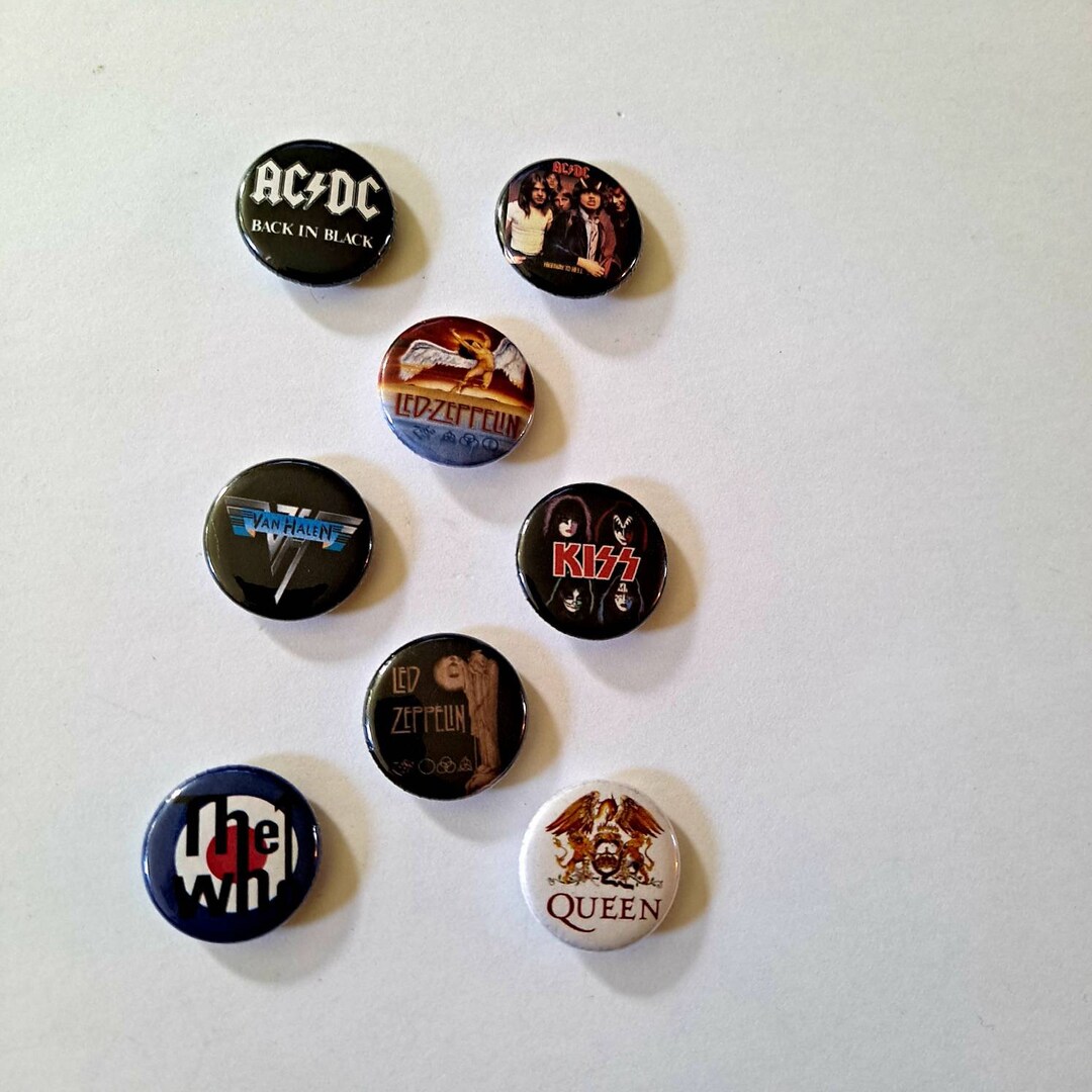 Classic Rock Bands 1 Inch Pin Set - Etsy
