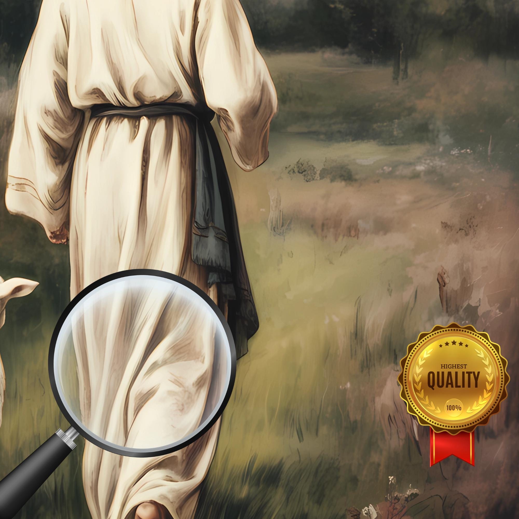 Good Shepherd Lost Sheep Print: Christian Bible Parable Art (digital ...
