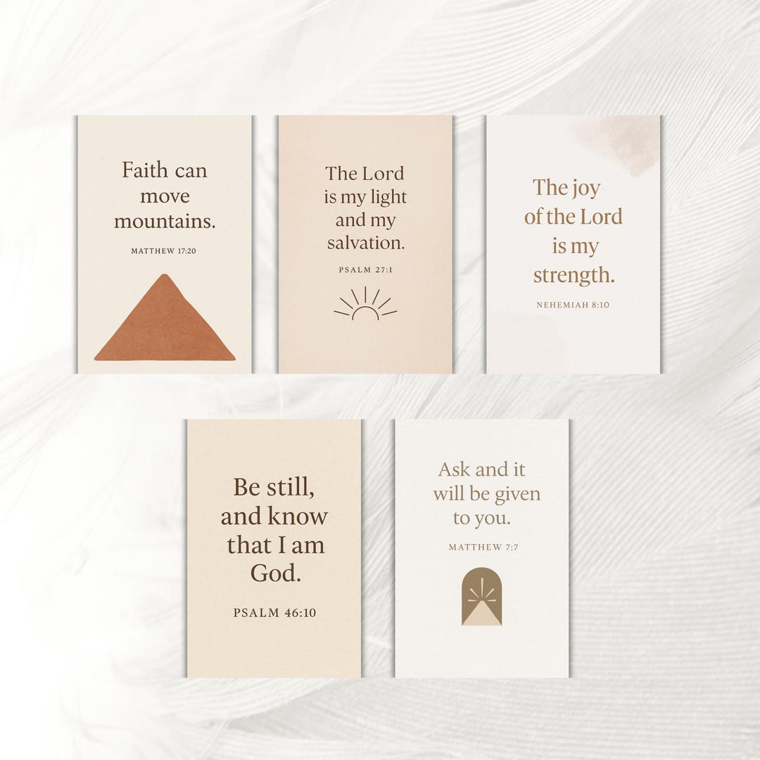 Boho Bible Verse Prints (set of 5) - Christian Wall Art (digital ...