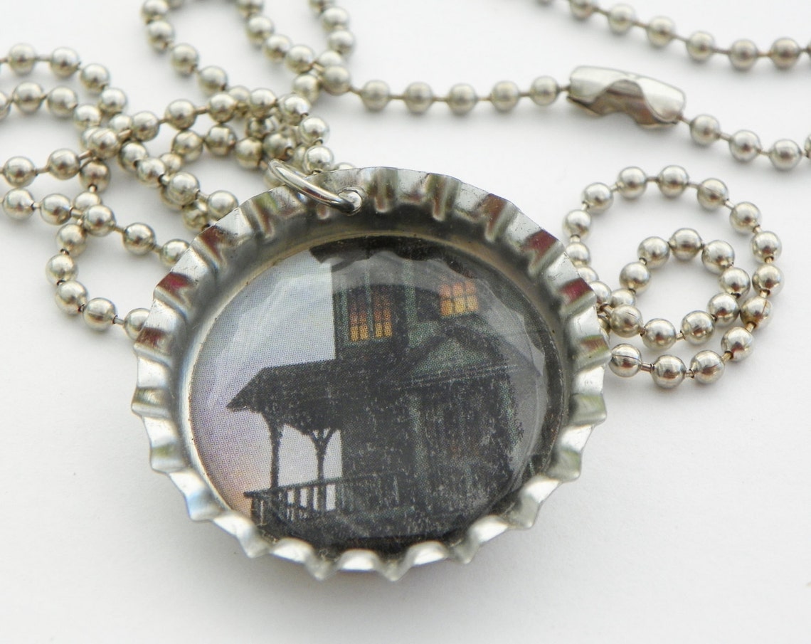 Haunted House Necklace Halloween Necklace Halloween Pendant House ...