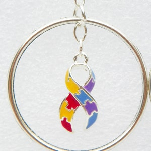 Autism Ribbon Earrings Autism Hoop Earrings Autism Awareness - Etsy