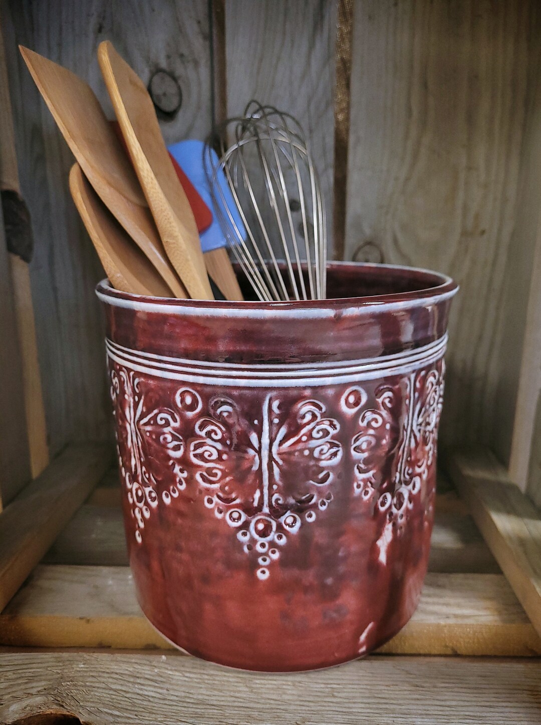 Utensil Holder / Pottery for Spoons and Utensils / Ceramics / Kitchen ...